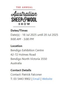 Events for February 2026 – Bendigo Agricultural Show Society